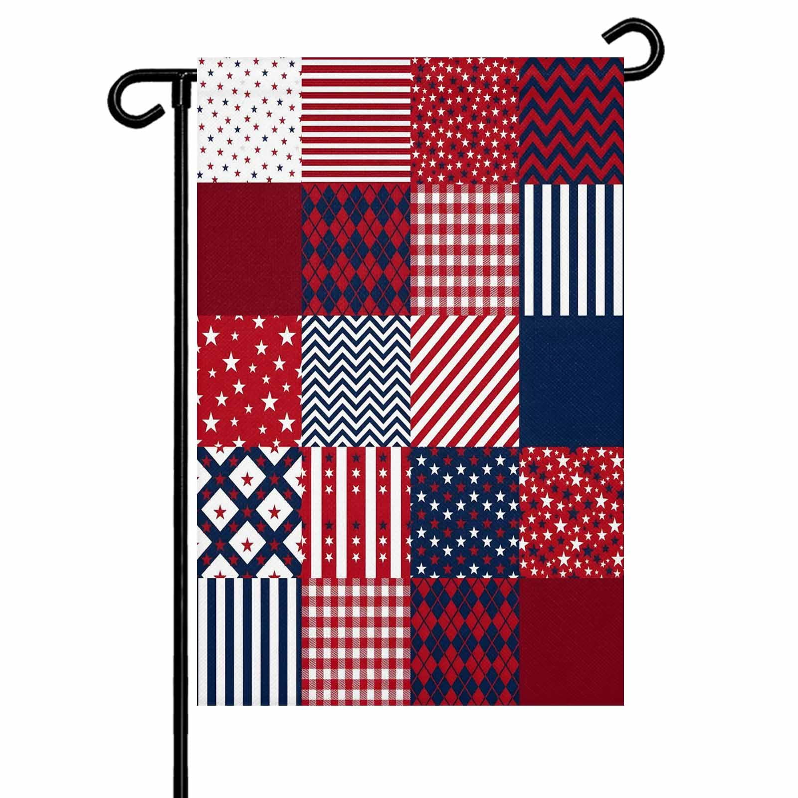 4th of July Garden Flag 28x40 Inch Red and White Blue Star Striped ...