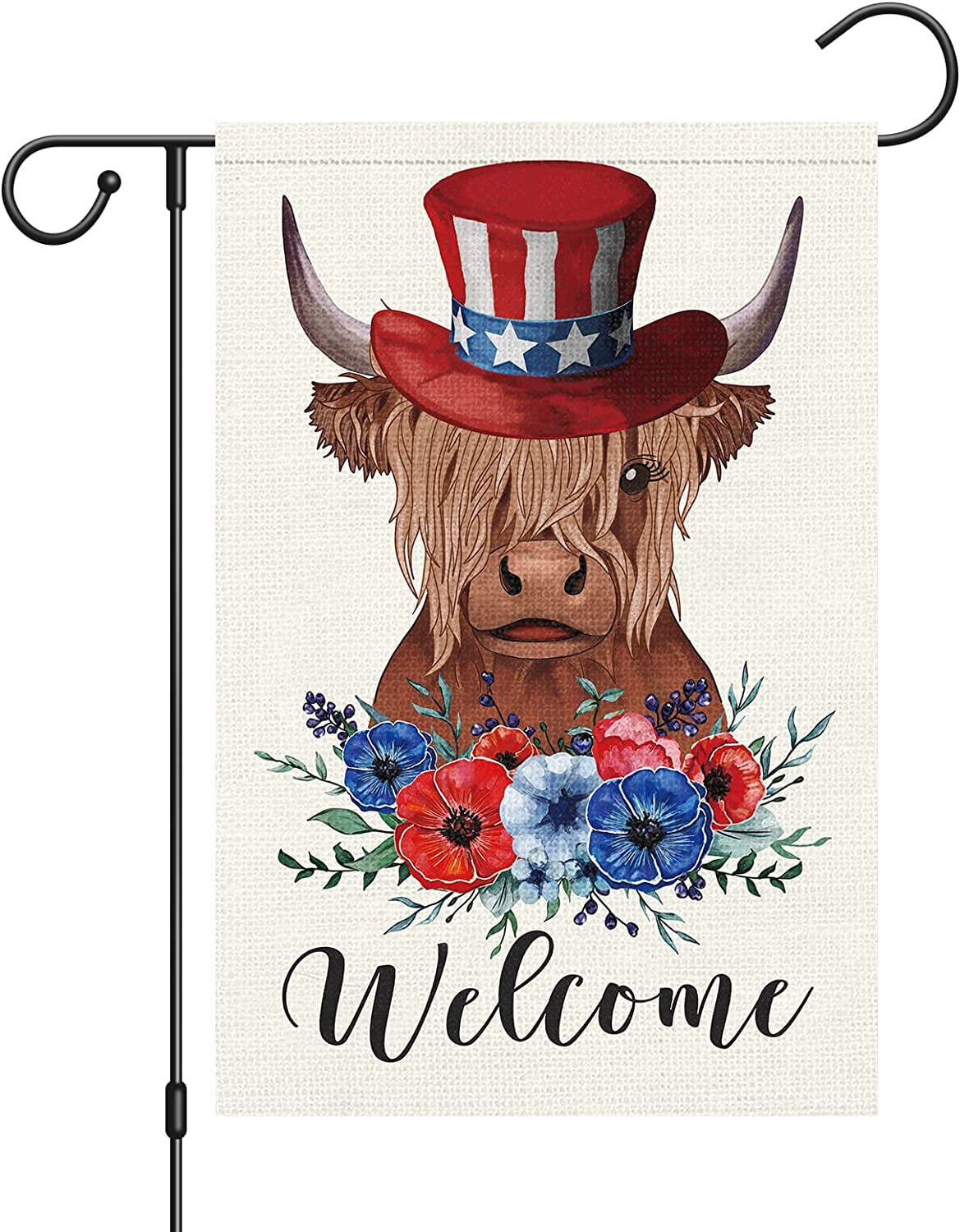 4th of July Garden Flag 28x40 inch Double Sided Vertical, Small Burlap ...