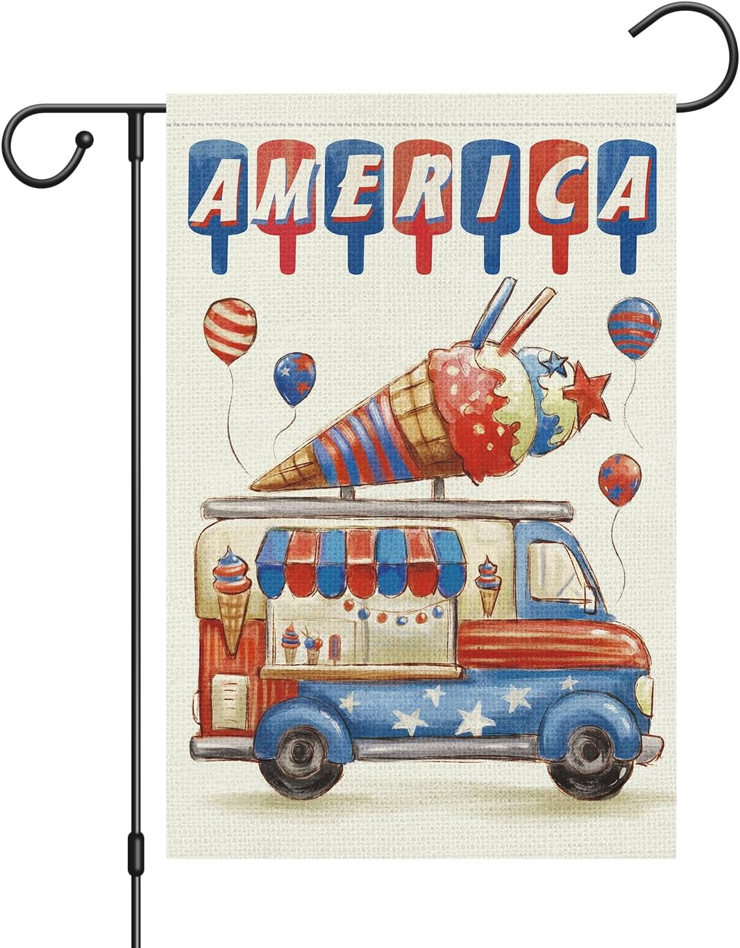 4th of July Garden Flag Double Sided, Small Burlap Welcome Patriotic ...