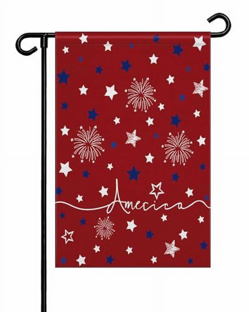 4th of July Garden Flags Stars Red Blue Garden Flag Double Sided ...