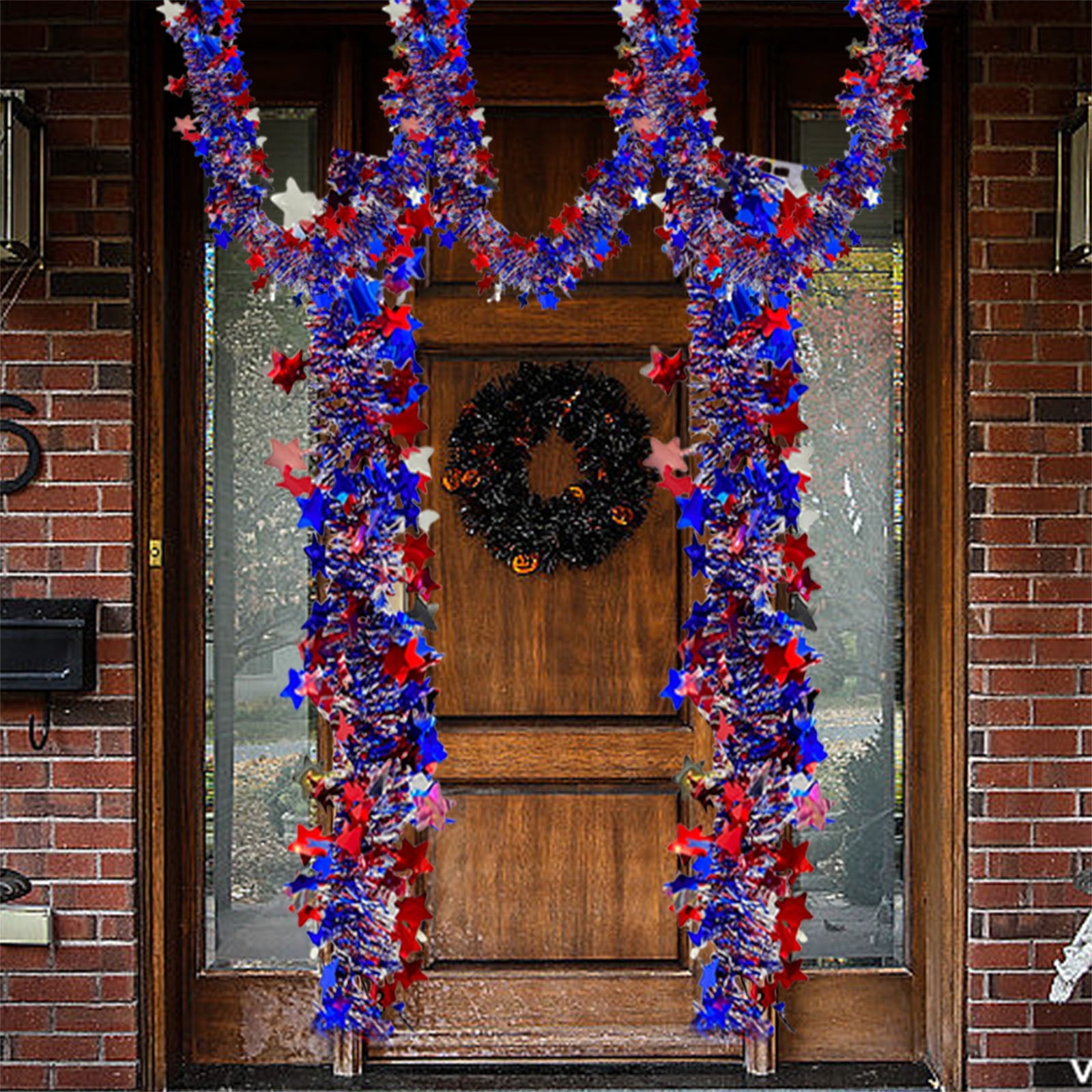 4th of July Garland Red White and Blue Tinsel Garland Patriotic Garland ...
