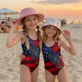 4th of July Girls One Piece Swimsuits Size 6-7 Swim Bikini Sets ...