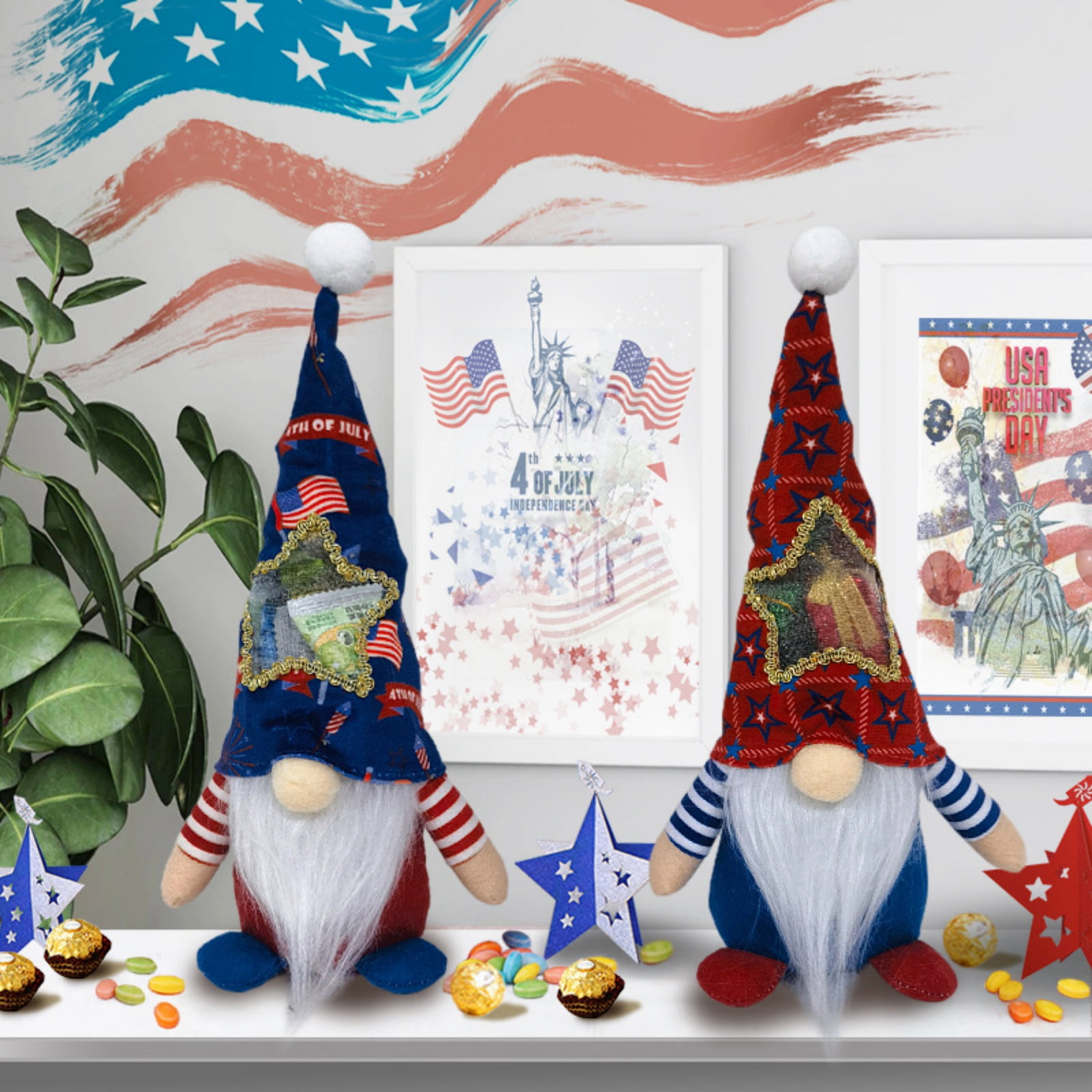 4th of July Gnomes, 1PC Handmade Patriotic Gnomes American Stars ...