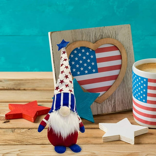 4th of July Gnomes, Handmade Patriotic Gnomes American Stars & Stripes Plush Elf Memorial Day ...