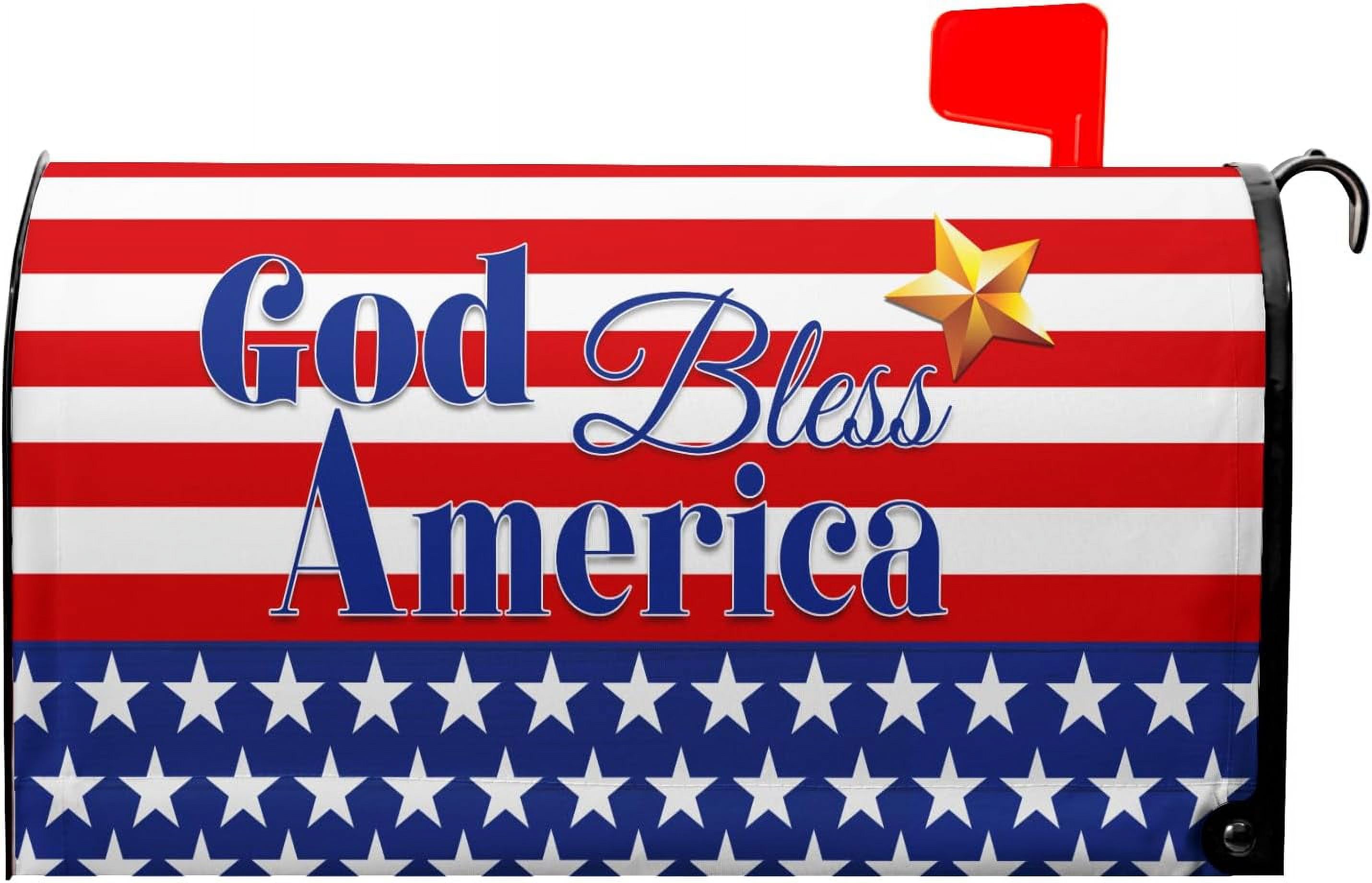 4th of July God Bless America Patriotic Mailbox Covers Magnetic ...