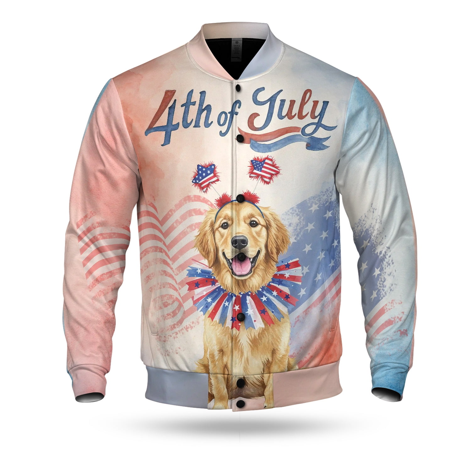 4th of July Golden Retriever Celebrates Independence Day All Over Print ...