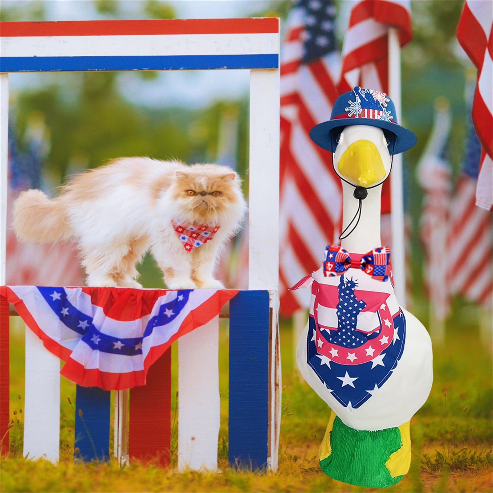 4th of July Goose Outfit Set Patriotic Lawn Porch Goose Clothes ...