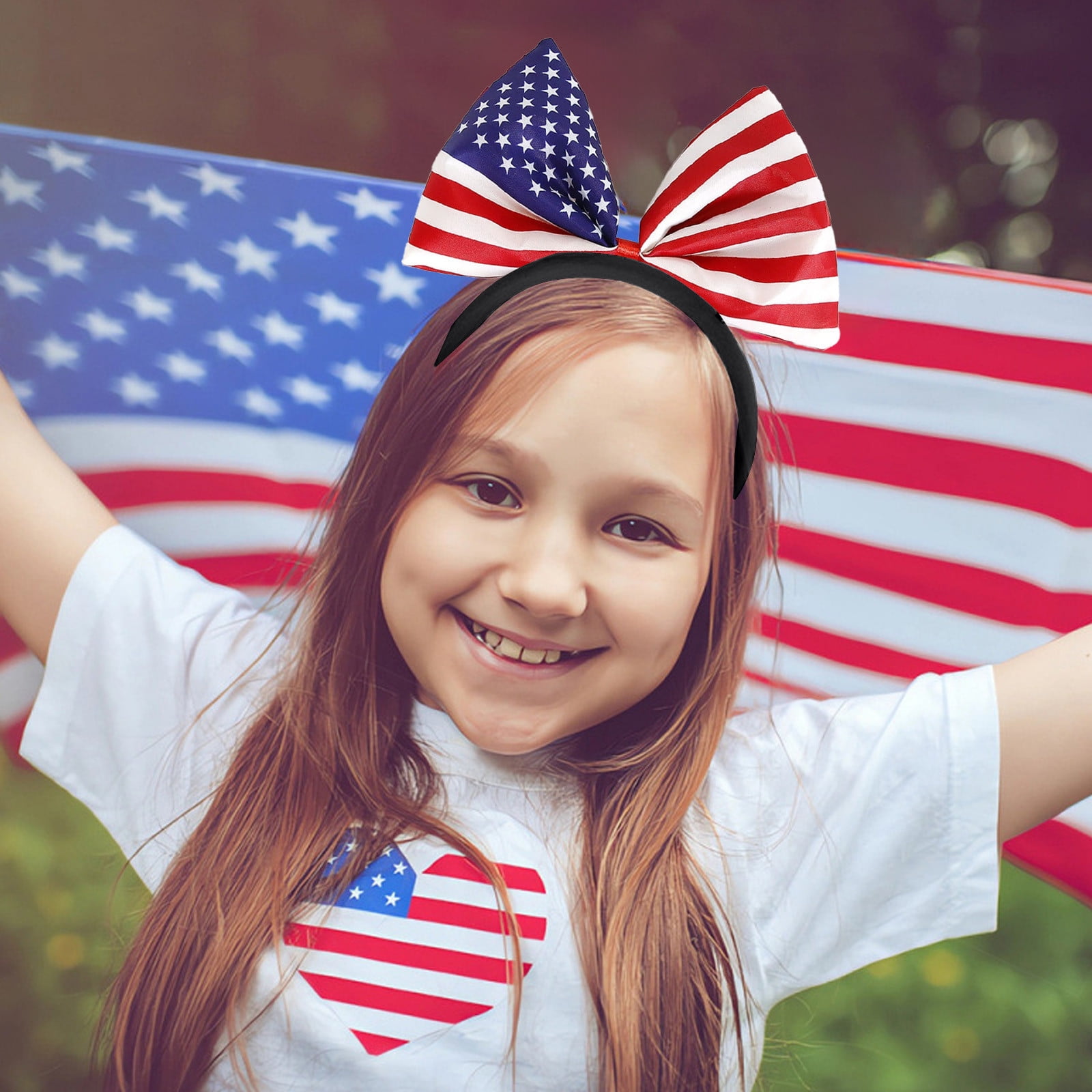 4th of July Headband Clearance Patriotic Headband with Flag Bow ...