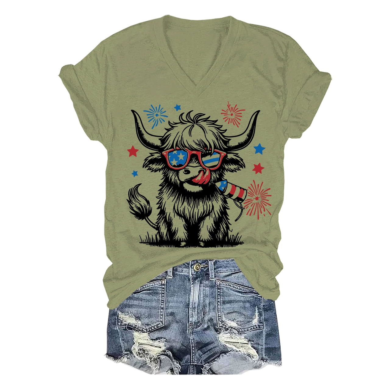 4th July Heifer T-Shirt, 4th July Heifer Shirt, 4th July Heifer TShirt ...