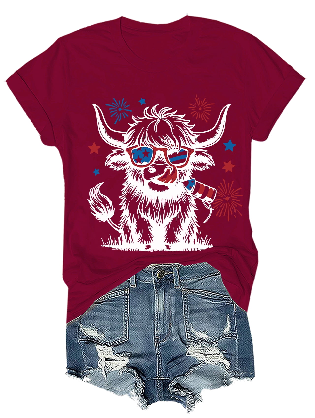 4th July Heifer T-Shirt, 4th July Heifer Shirt, 4th July Heifer TShirt ...
