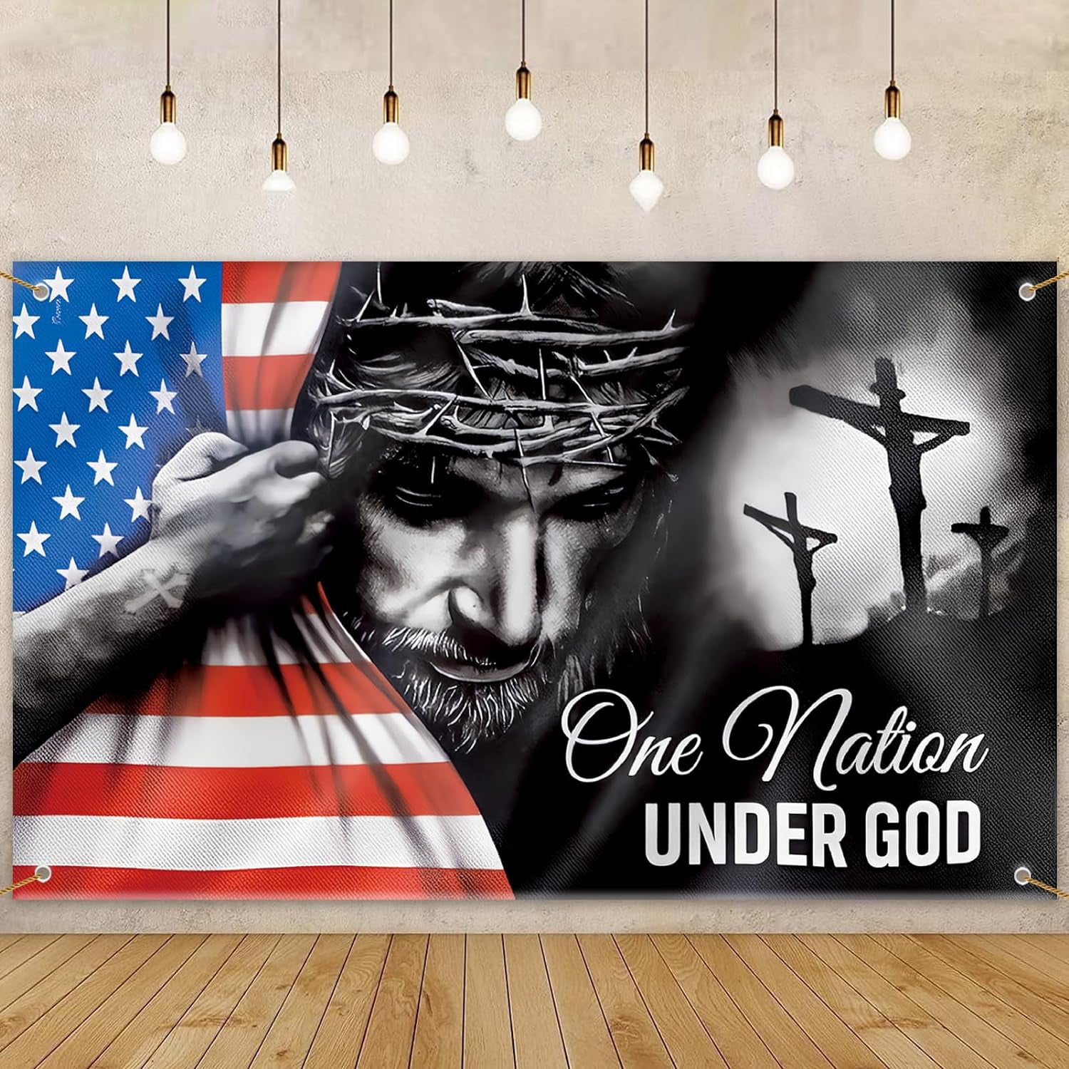 4th of July Independence Day Carnival Flag, One Nation Under God ...