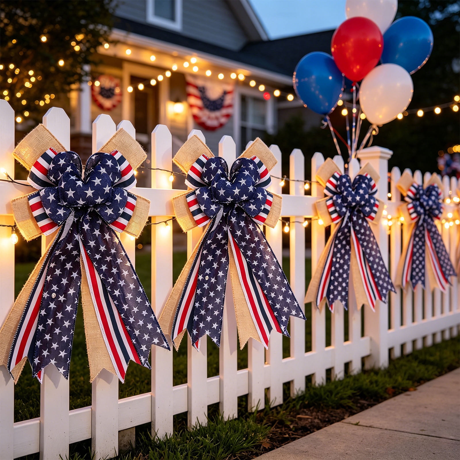 4th Of July Independence Day Patriotic Bow Decoration Wreath Bow Red ...