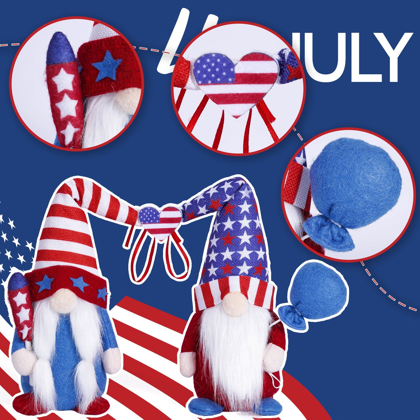 4th of July Independence Day Patriotic Independence Day Faceless Gnome ...