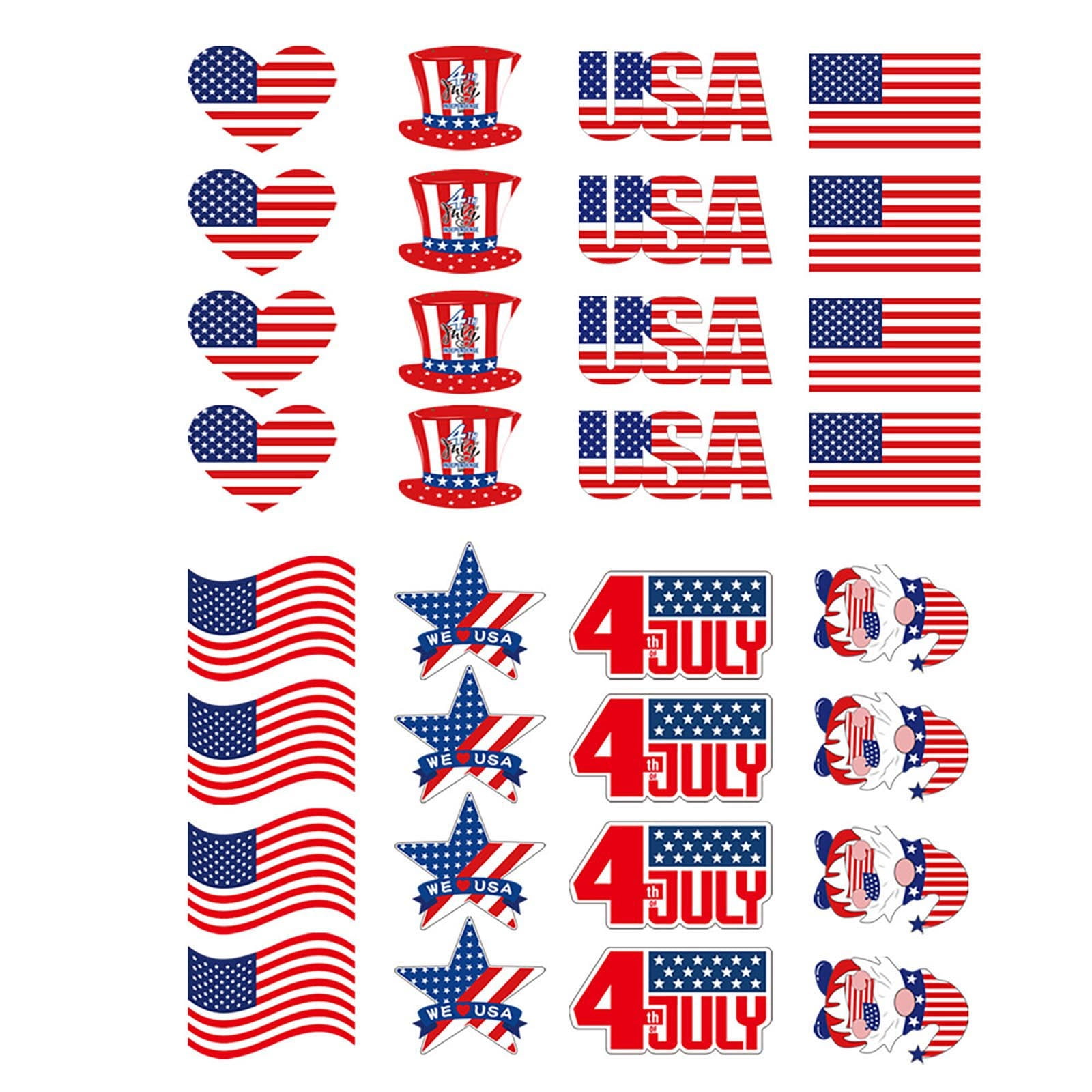 4th Of July Independence Day Stickers USA Flag Patriotic Memorial Day ...