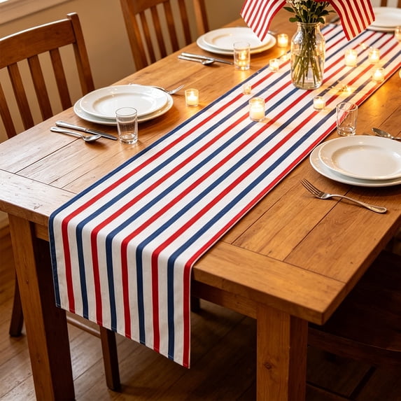 4th Of July Independence Day Table Runner,Red White Blue Patriotic Star ...