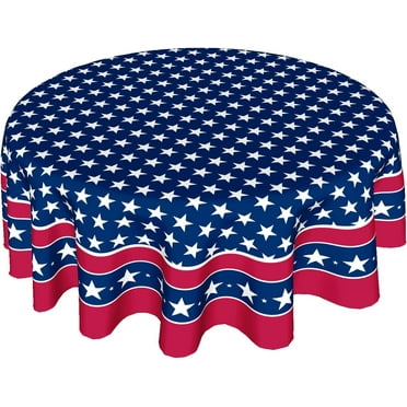 4th of July Tablecloth Patriotic Decorations Red White and Blue Print ...