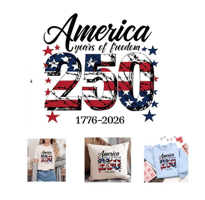 4th of July Iron on Transfers DTF Ready to Press 250th Anniversary ...