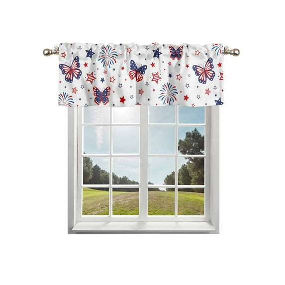 4th of July Kitchen Curtain Valances for Windows Farmhouse Short ...