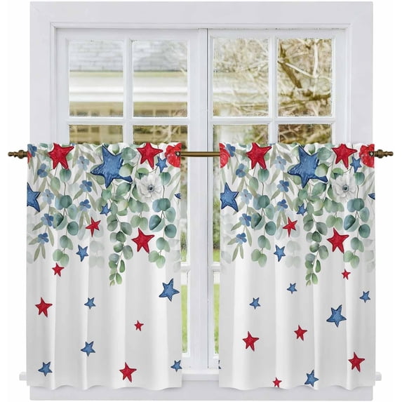 4th of July Kitchen Curtains 54 Inch Length, Memorial Day Patriotic ...