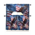 4th of July Kitchen Curtains Sets 24 Inch Length with Valance, Blue ...