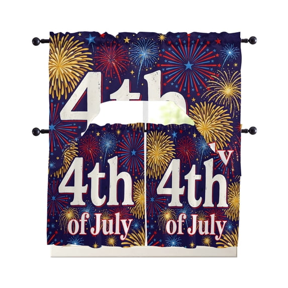 4th of July Kitchen Curtains Sets 36 Inch Length with Valance ...