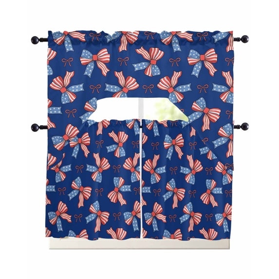 4th of July Kitchen Curtains Sets for Windows 3 Piece, Independence Day ...