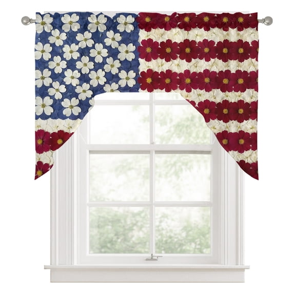 4th of July Kitchen Curtains Swag Valance for Windows/Bathroom/Cafe ...