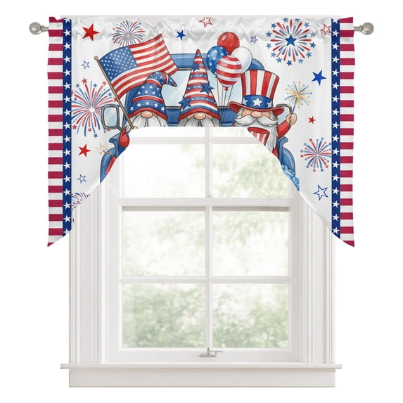 4th of July Kitchen Curtains Swag Valance for Windows/Bathroom/Cafe ...