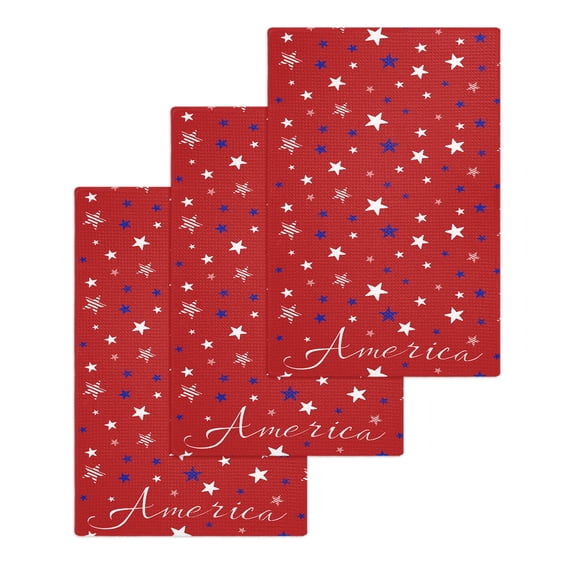 4th of July Kitchen Dish Towels for Drying Dishes Set of 3, Red ...