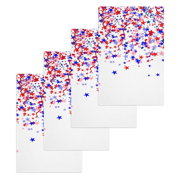 4th of July Kitchen Dish Towels for Drying Dishes Set of 4, Red Blue ...