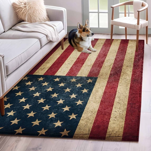 4th of July Kitchen Runner Rug 2.7x5 Washable Runners for Hallway Non ...