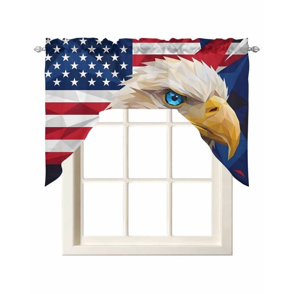 4th of July Kitchen Swag Valances for Windows, Independence Day Eagle ...