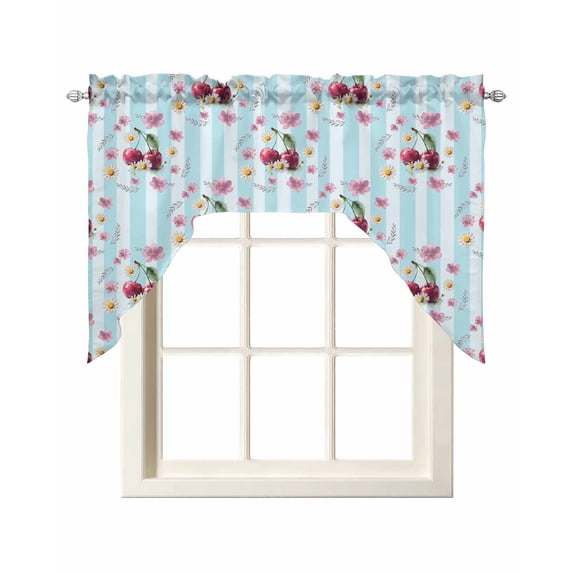4th of July Kitchen Swag Valances for Windows, Independence Day Pink ...