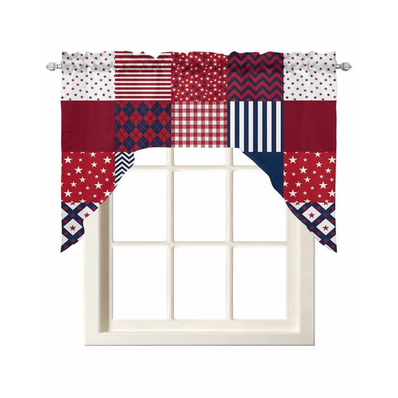 4th of July Kitchen Swag Valances for Windows, Retro Independence Day ...