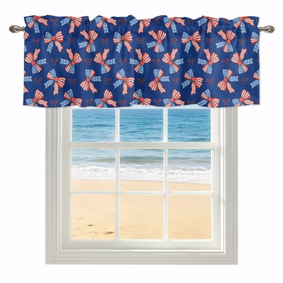 4th of July Kitchen Valances for Windows 42x18 Inch Kitchen Curtains ...
