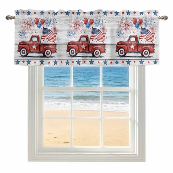 4th of July Kitchen Valances for Windows 54x18 Inch Kitchen Curtains ...