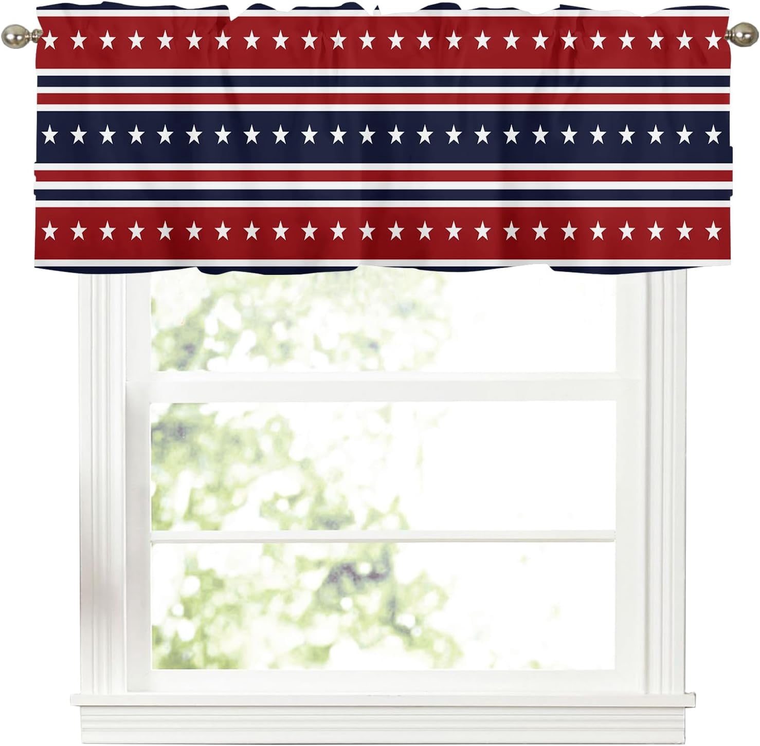 4th of July Kithen Curtains Valances for Windows America Flag Stars ...