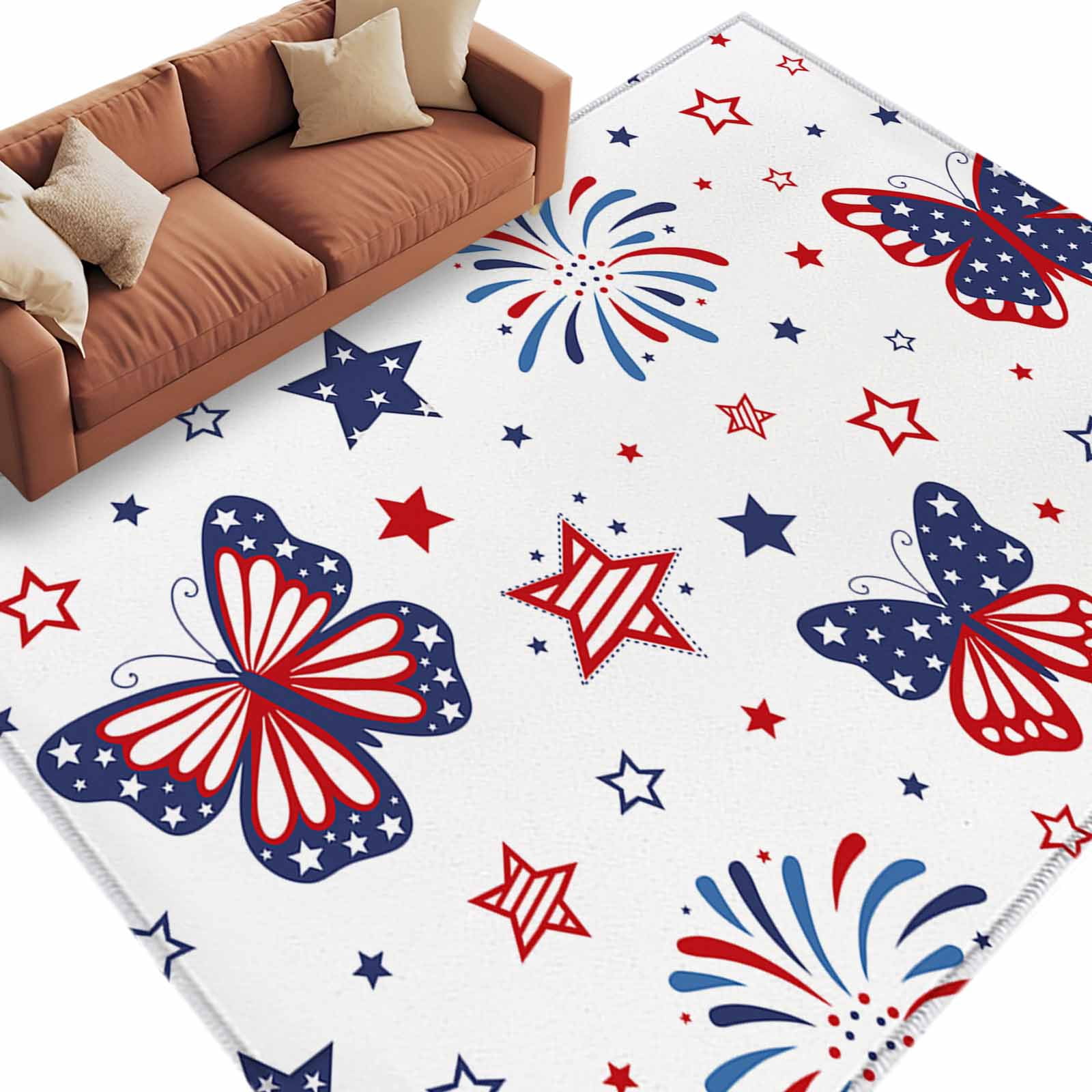 4th of July Large Area Rugs for Bedroom Living Room, Soft Non Slip ...
