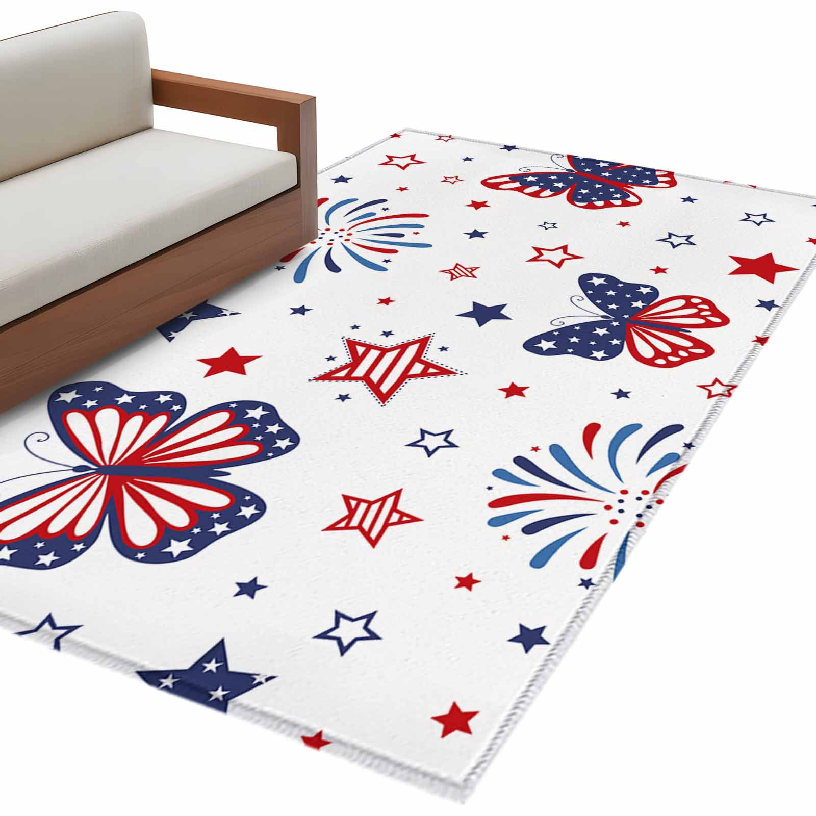 4th of July Large Area Rugs for Bedroom Living Room, Soft Non Slip ...