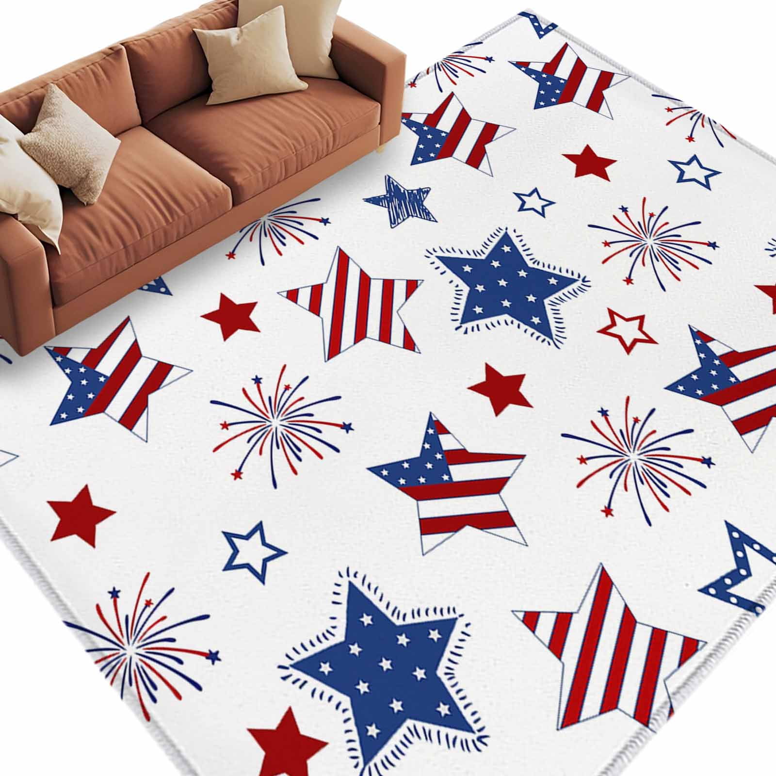 4th of July Large Area Rugs for Bedroom Living Room, Soft Non Slip ...