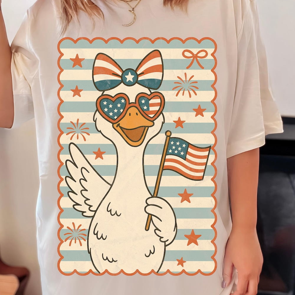 4th of July Mama Goose Shirt, American Mama Coquette, Patriotic Goose ...