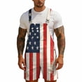 4th of July Men's Cargo Overalls - Stretch Waist Patriotic Jumpsuit ...