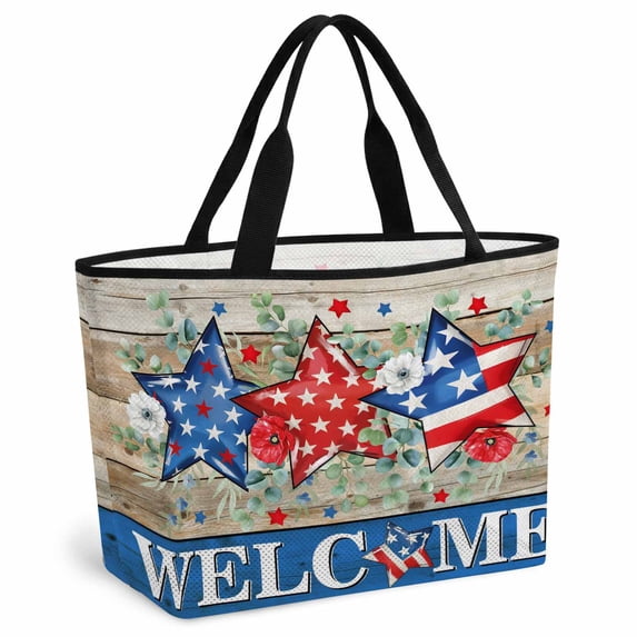 4th of July Mesh Beach Bag for Women Men,Large Beach Tote Waterproof ...