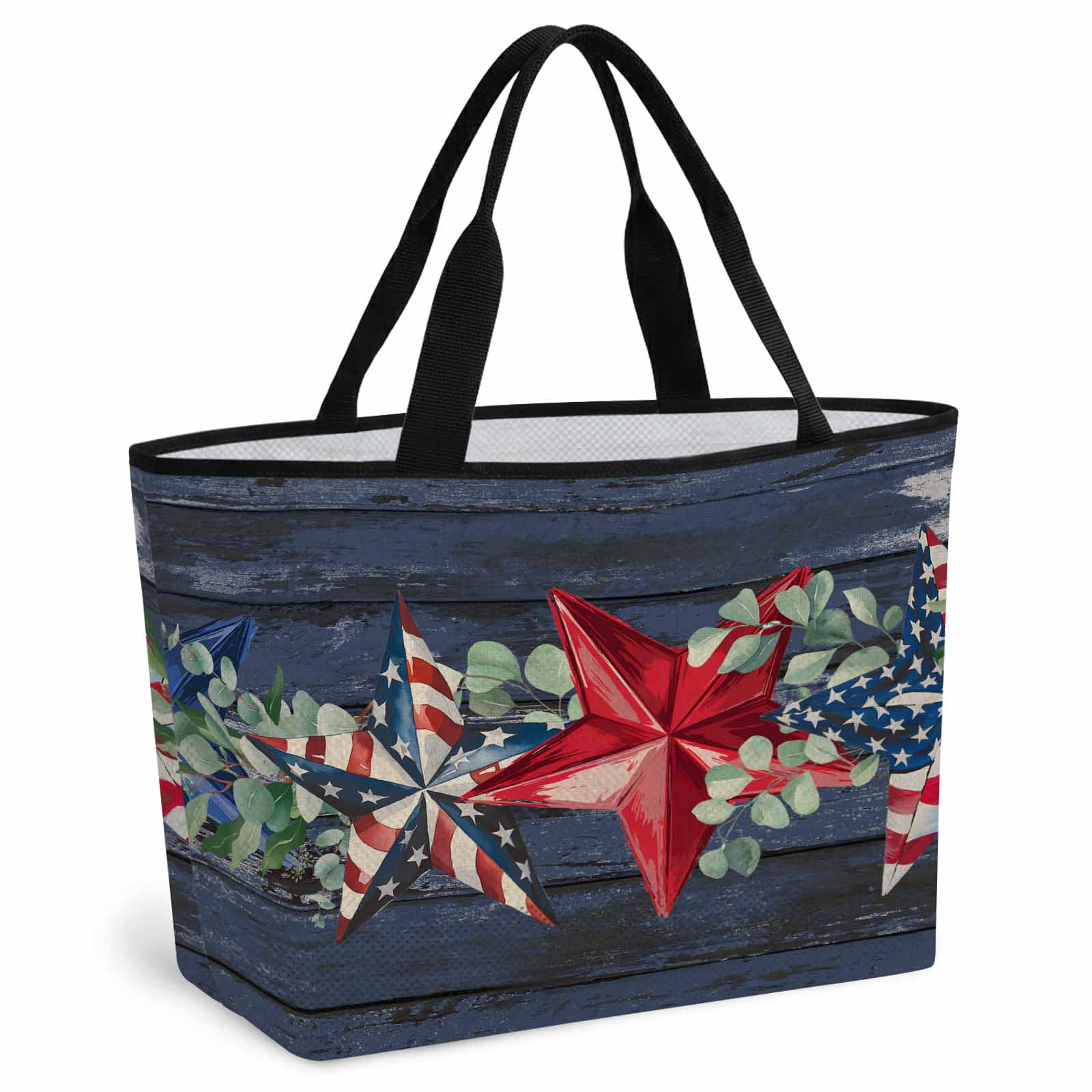 4th of July Mesh Beach Bag for Women Men, Large Beach Tote Waterproof ...