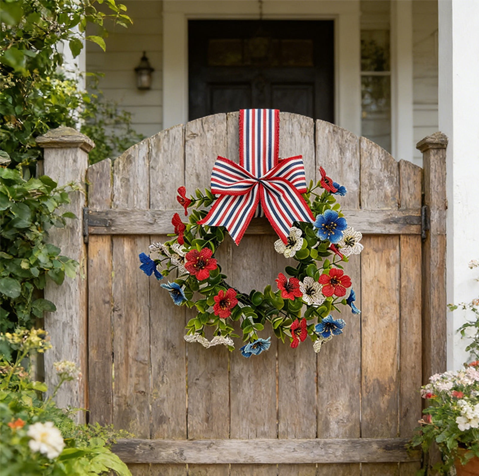 4th of July Mini Wreaths,9.5" Red White and Blue Small Wreaths With ...
