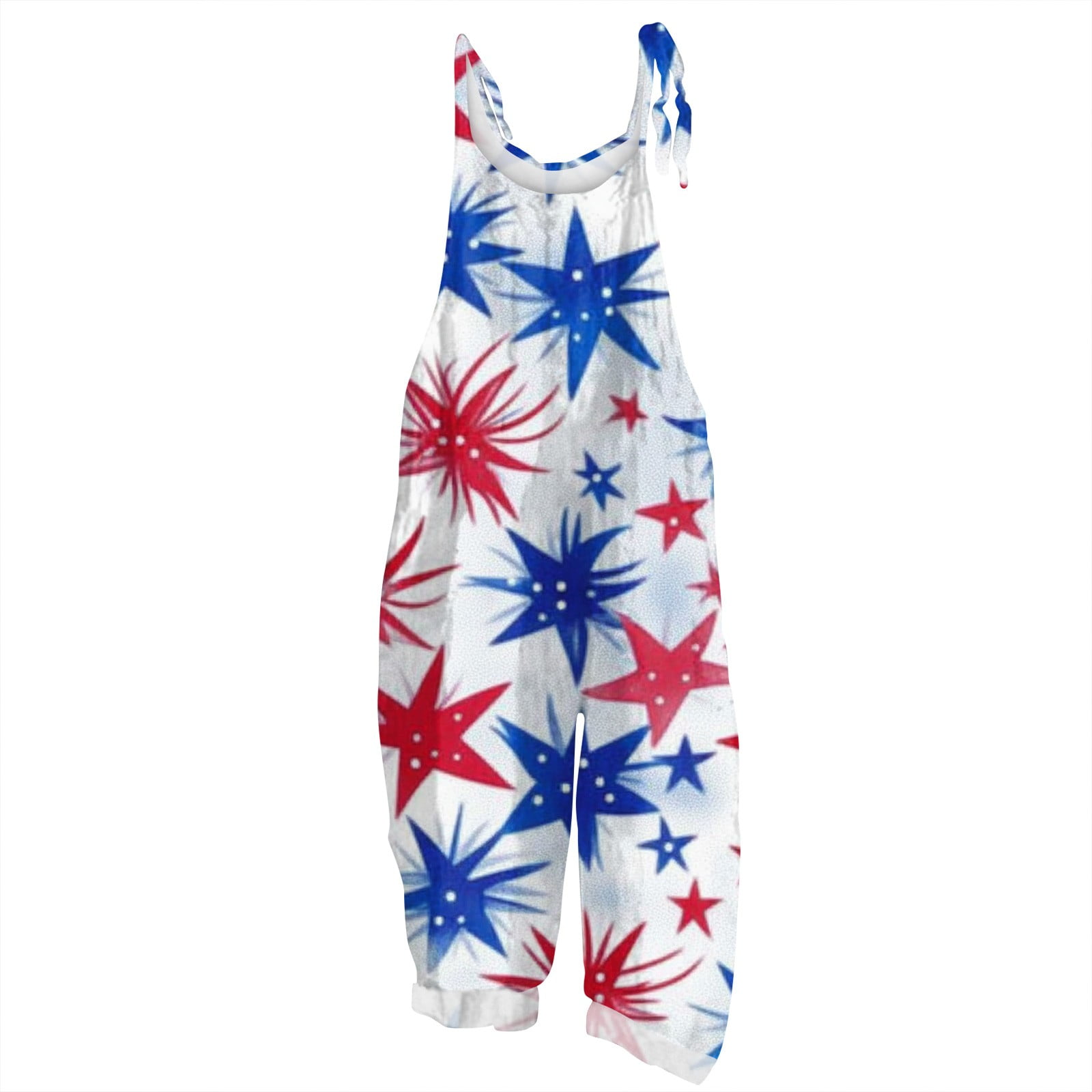 4th of July Multicolor Jumpsuits for Women Plus Casual Sleeveless USA ...