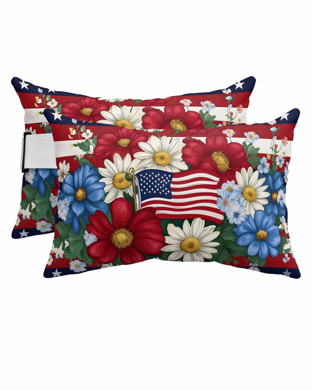 4th of July Outdoor Head Resting Pillows with Insert Red Blue White ...