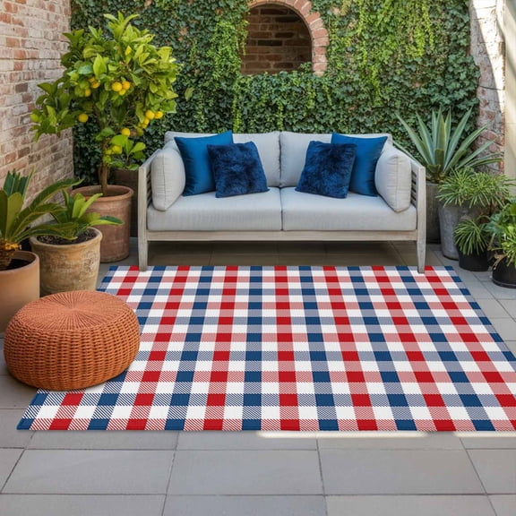 Outdoor Rug 3x5 ft Red Bricks Walls Outdoor Large Area Rug Non Slip ...