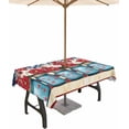 4th of July Outdoor Tablecloth with Umbrella Hole Rectangle ...