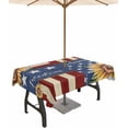 4th of July Outdoor Tablecloth with Umbrella Hole Rectangle ...
